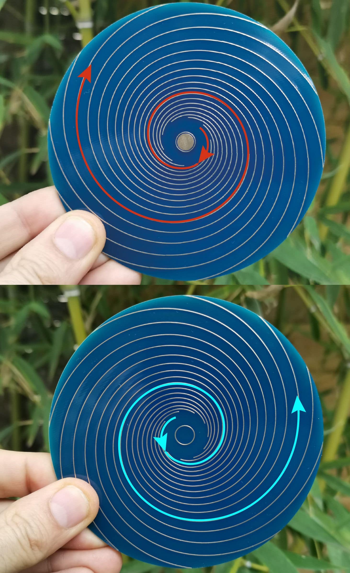 Comparison: Lakhovsky antenna disks and scalar wave spirals