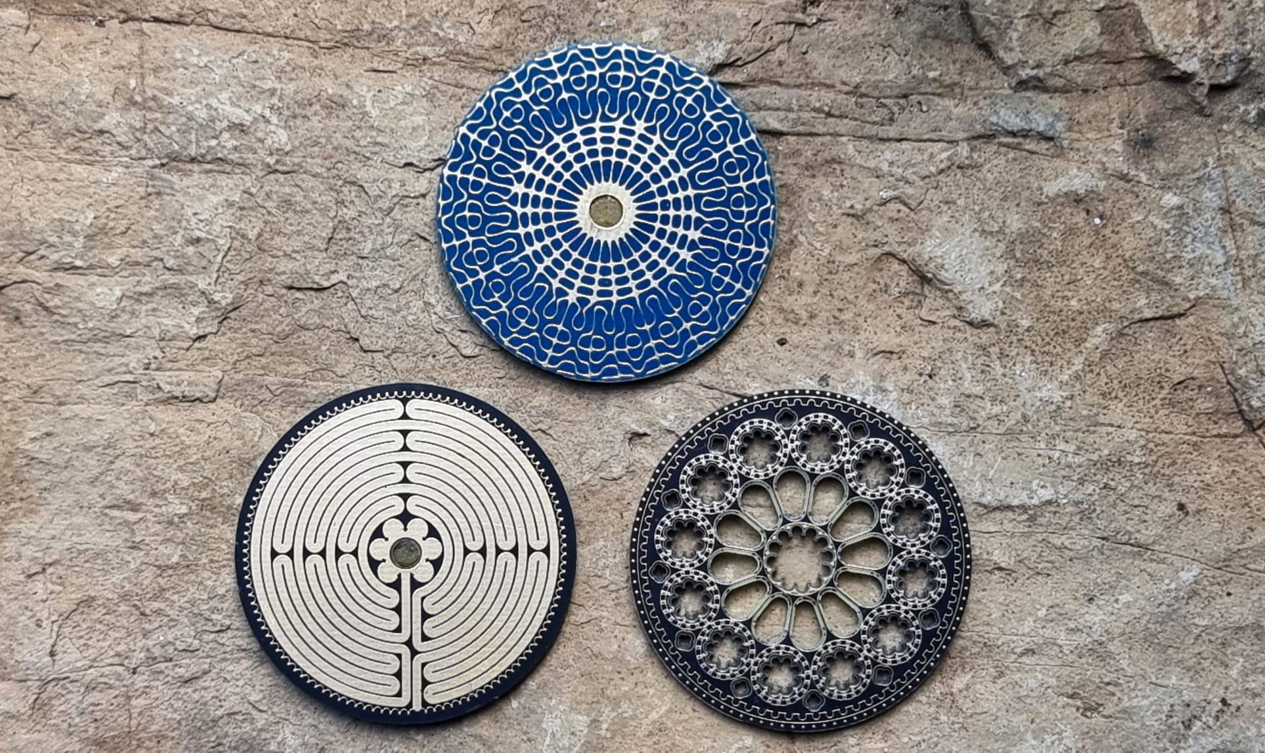 Kit H, 3 disques : Rosace, Labyrinthe de Chartres, 429,62 Hz résonance ...